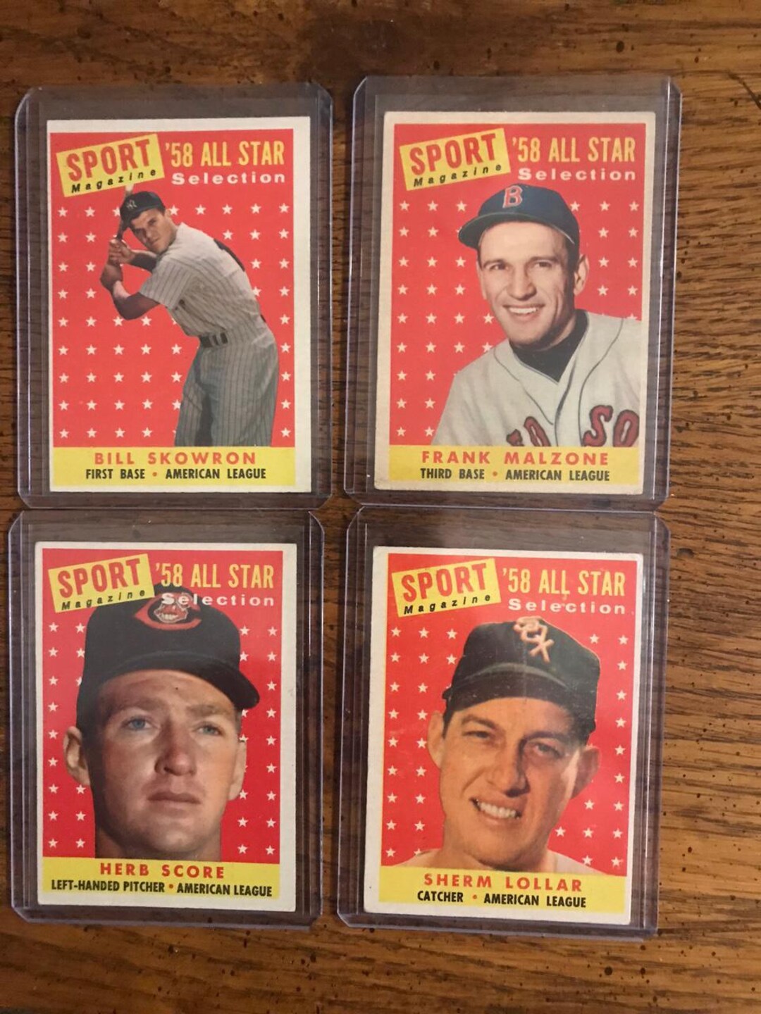 1958 Topps All Star Cards. 4 Different (original Issue) (as Pictured ...