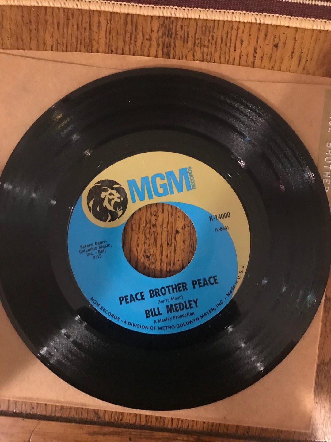 Bill Medley 45 Peace Brother Peace 45 (B2) - Etsy