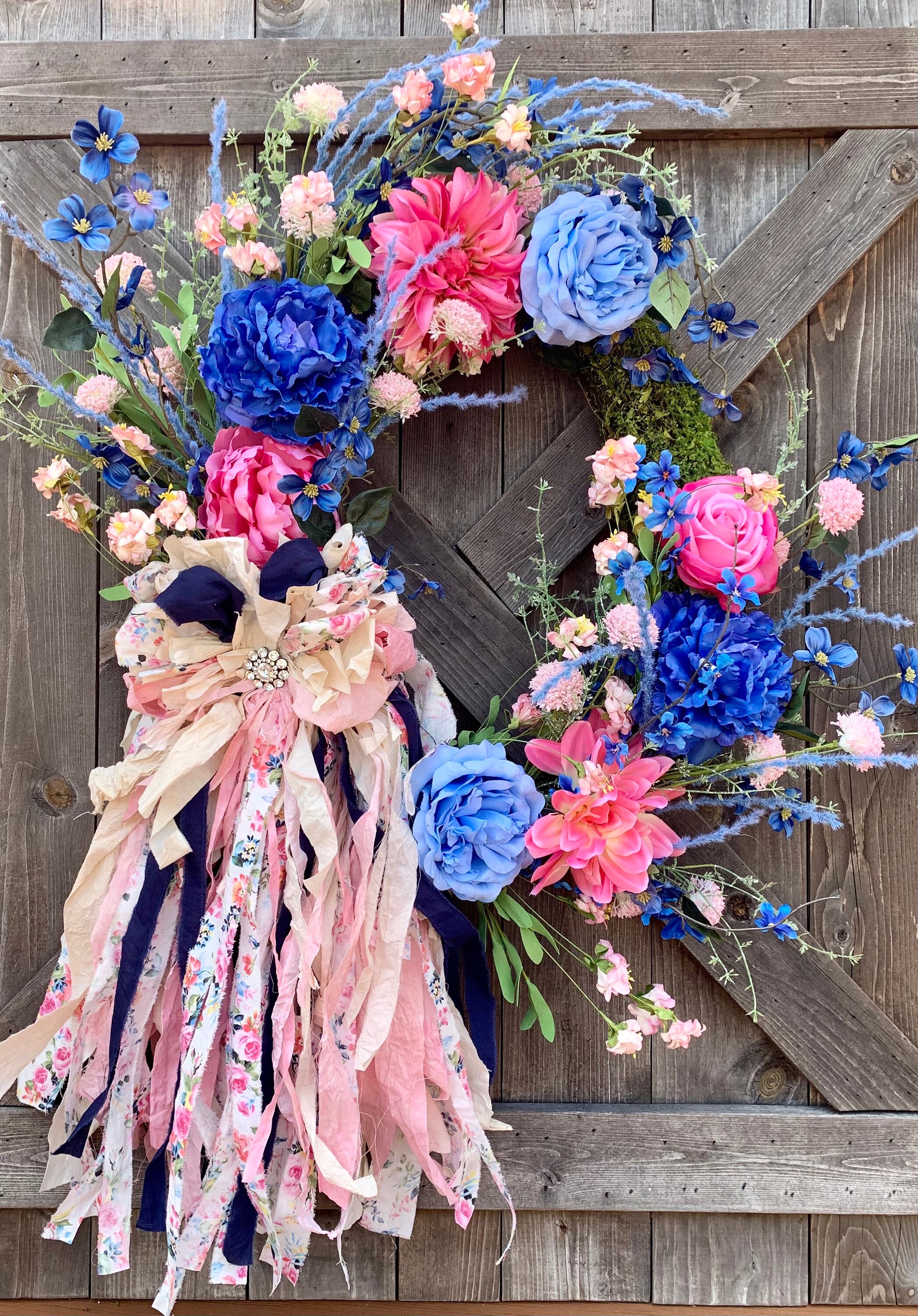 Floral wreath Spring wreath spring decor Easter wreath | Etsy