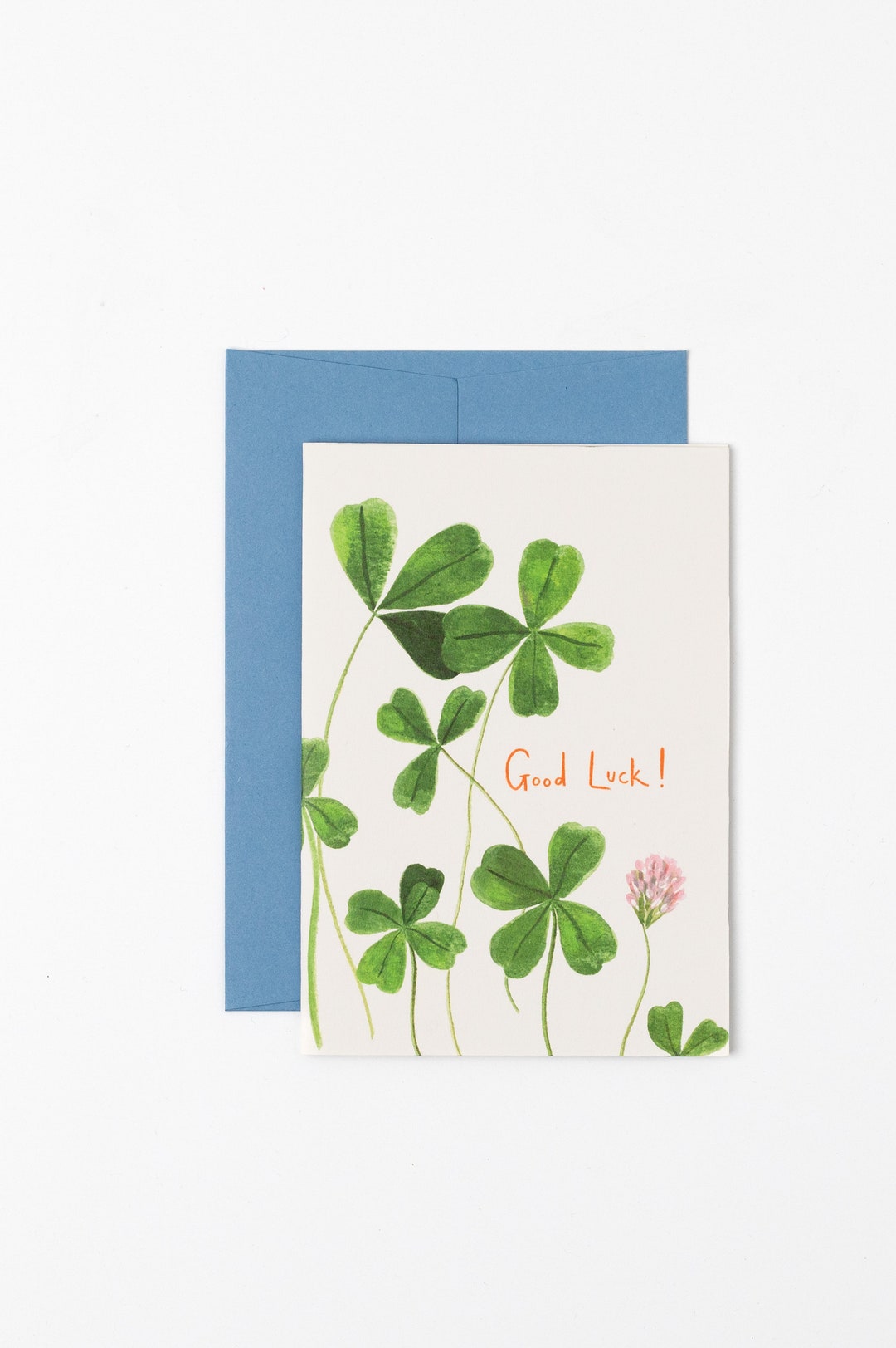 Good Luck Four Leaf Clover Card - Etsy