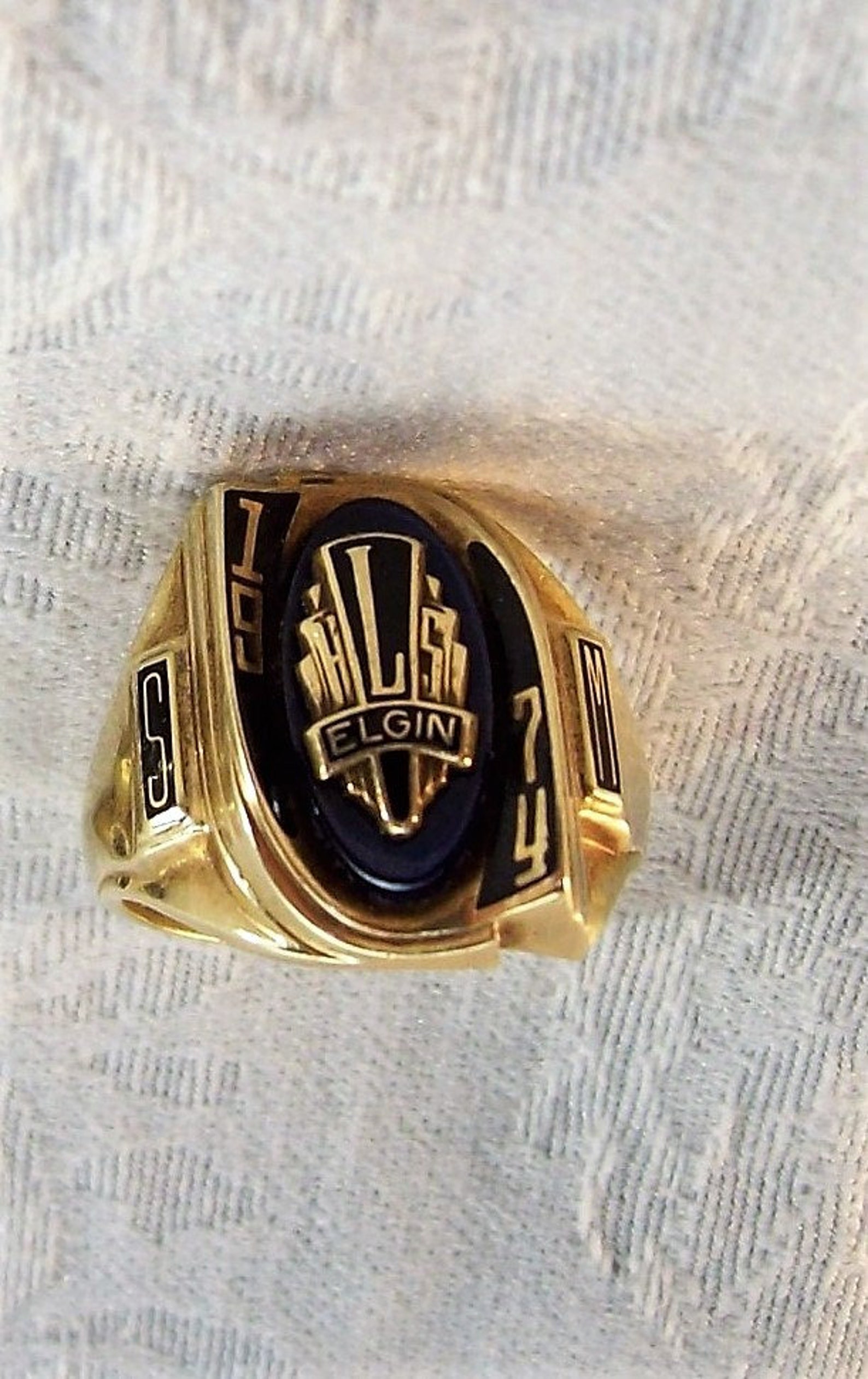 10K gold class ring josten vintage Larkin Elgin Illinois Mens | Etsy