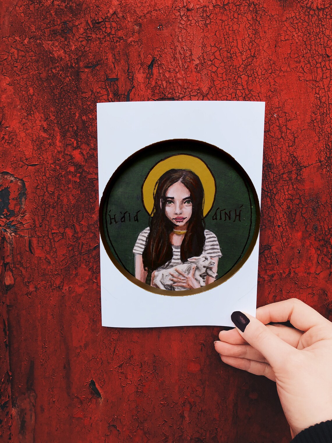 St. Agnes Modern Icon 5x7 Print - Etsy