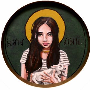 St. Agnes Modern Icon 5"x7" Print - Etsy