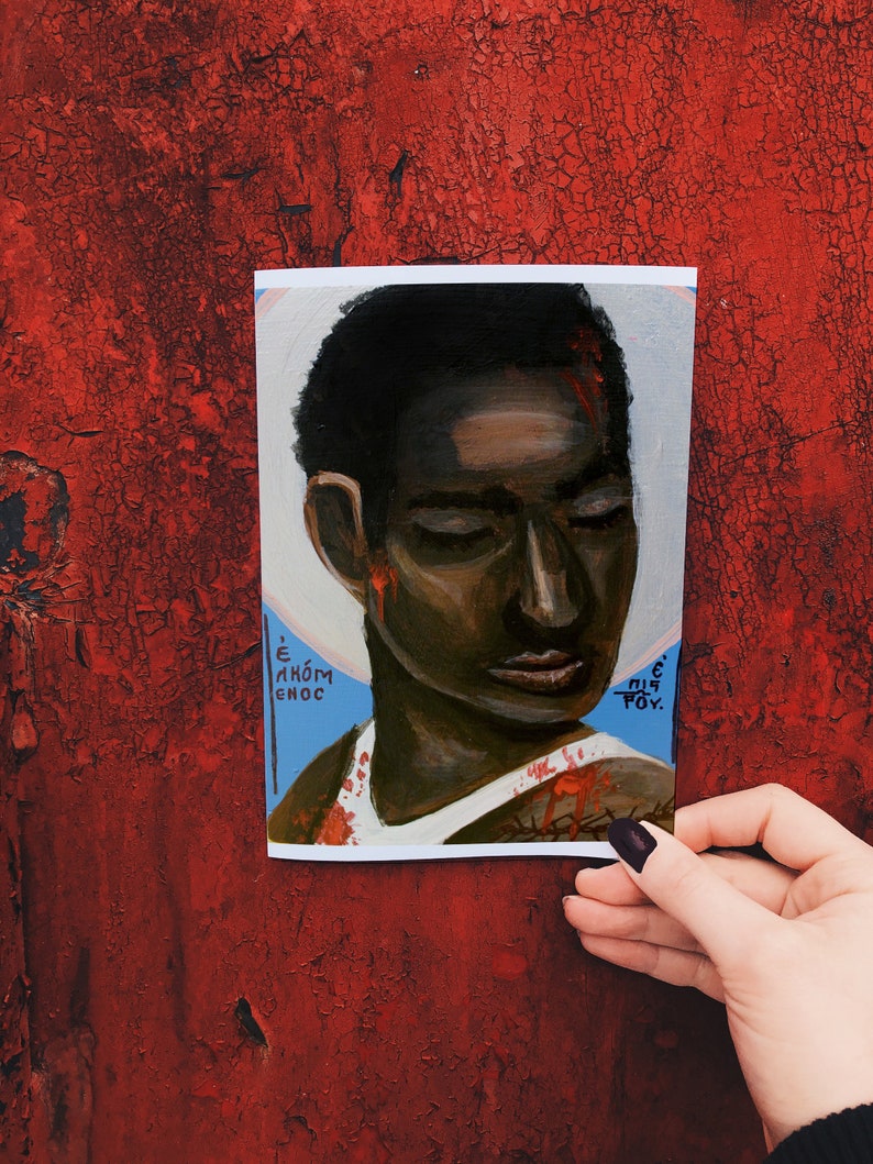 St. Simon of Cyrene Modern Icon 5x7 Print | Etsy