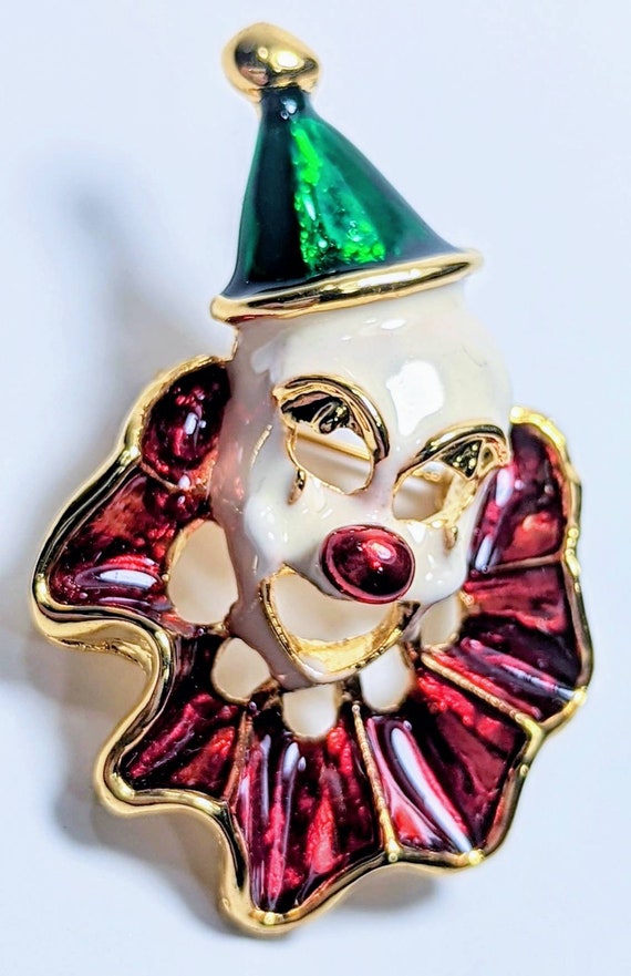 vintage clown brooch - Gem