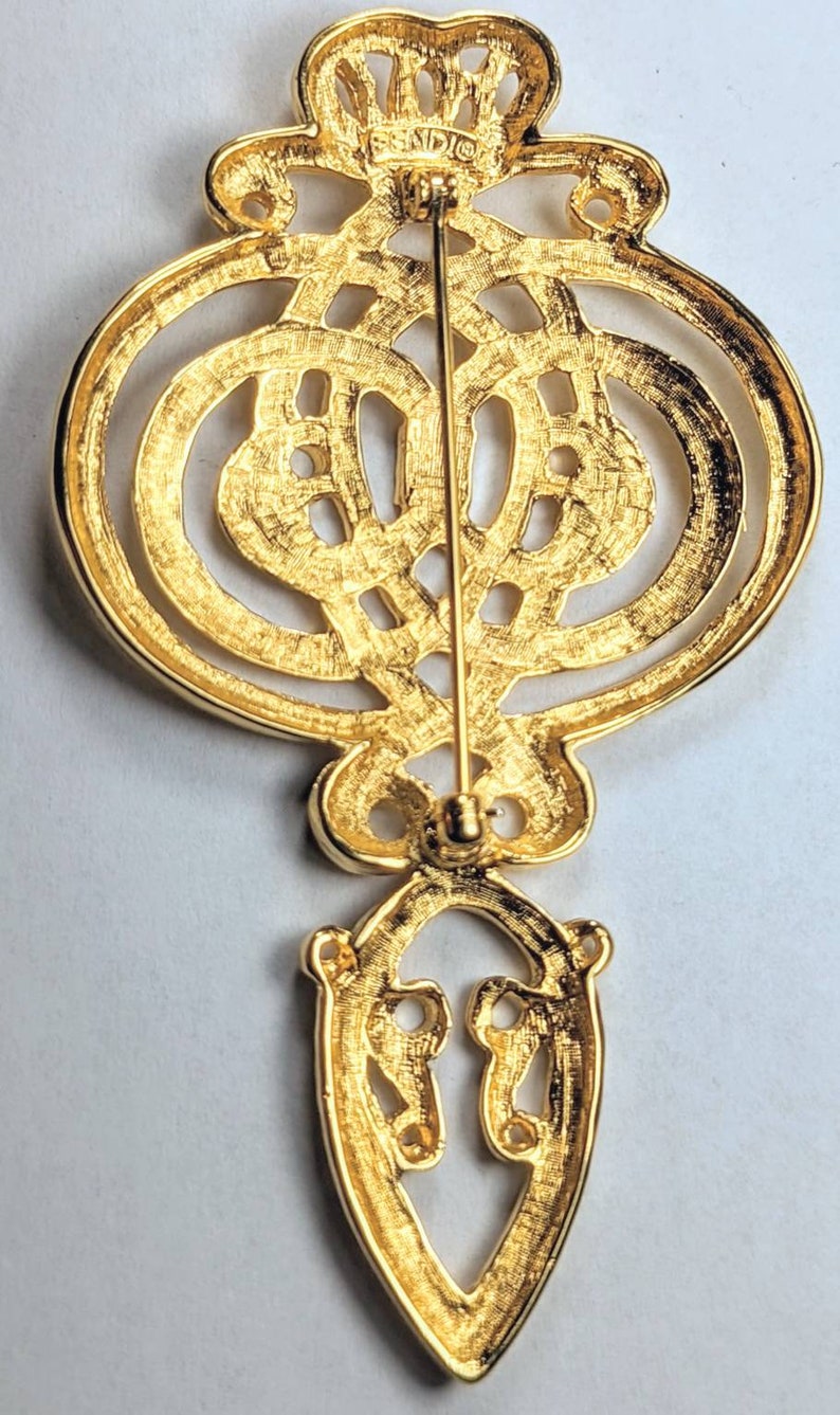 RARE Vintage Fendi Gold Toned Victorian Revival Brooch - Etsy