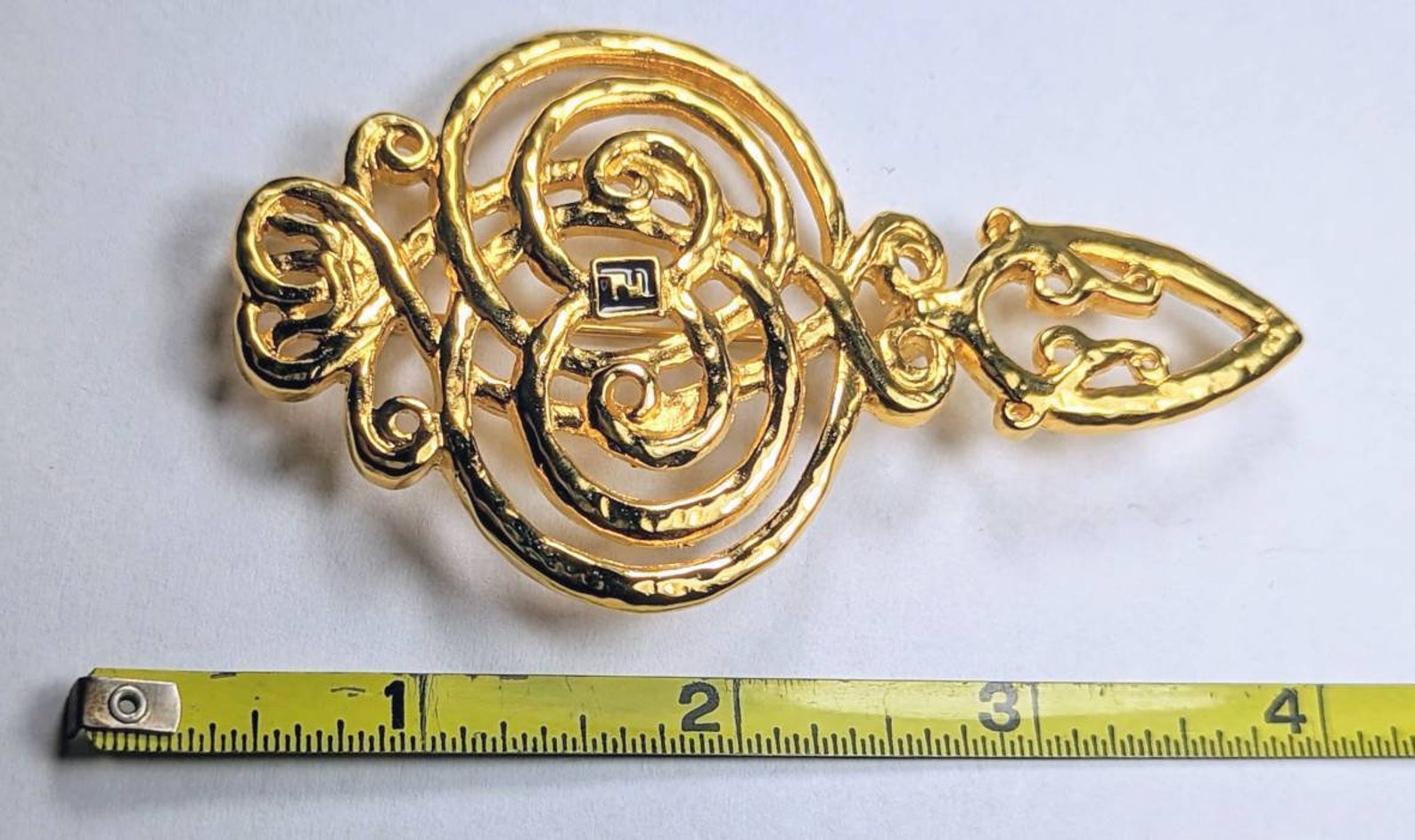 RARE Vintage Fendi Gold Toned Victorian Revival Brooch - Etsy