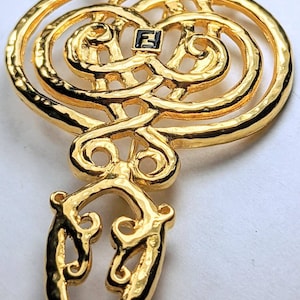 RARE Vintage Fendi Gold Toned Victorian Revival Brooch - Etsy