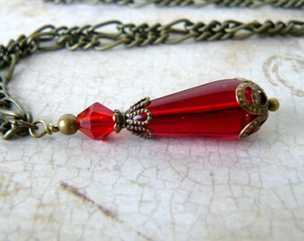 Red Glass Jewelry | Etsy