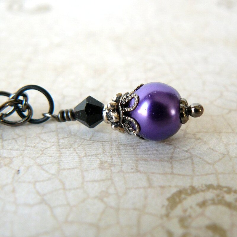 Purple Drop Necklace - Etsy