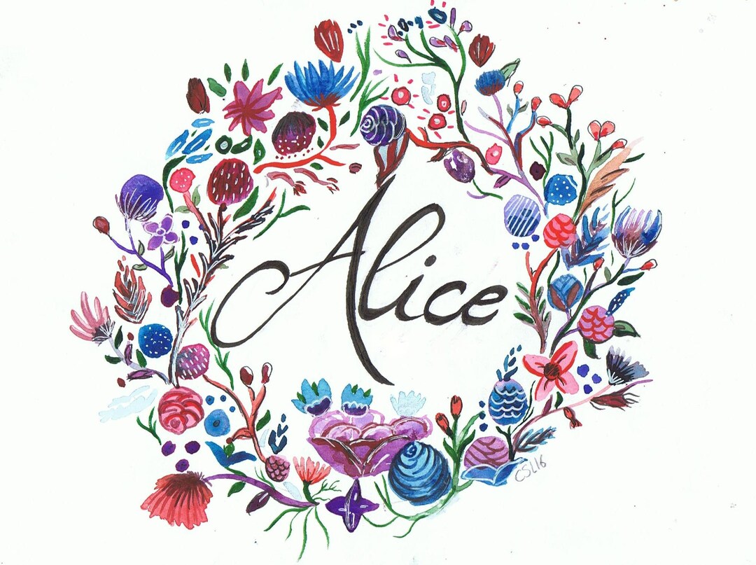 Alice- Lettering Art Illustration - Etsy