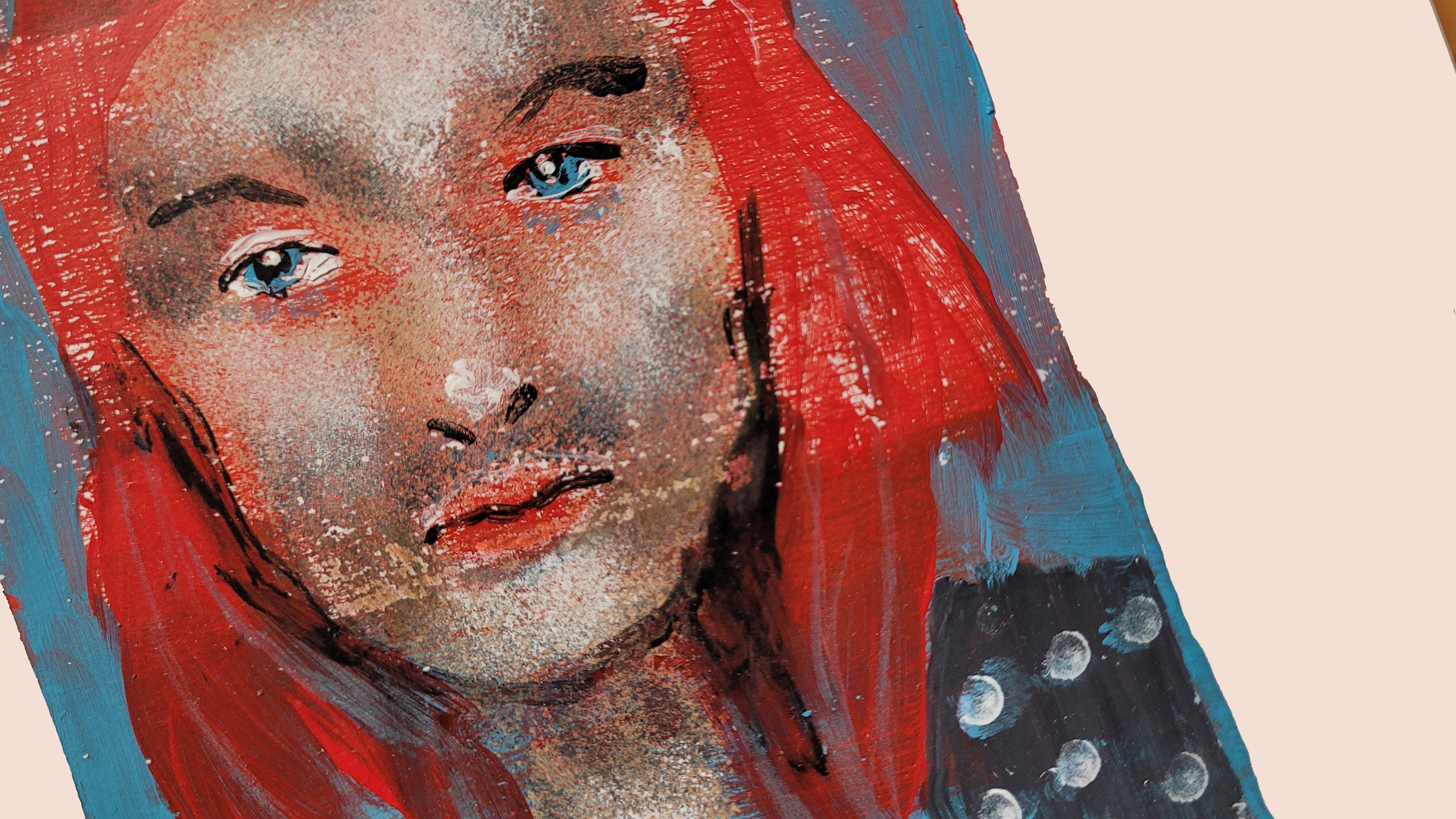 Monoprint Redhead - Original Painting - Piarom - Portrait Figure ...