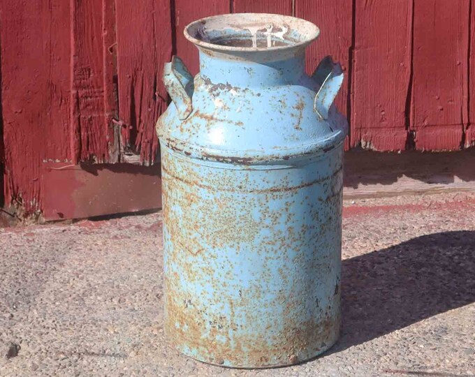 Vintage Milk Can, Painted Blue, No Lid ,wedding Decor, Farmhouse Decor ...