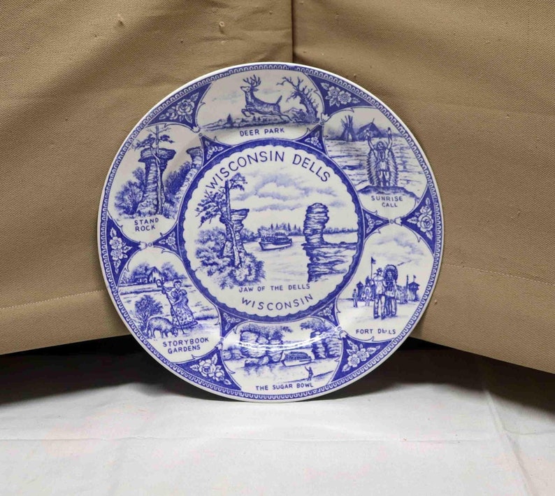 Vintage Wisconsin Dells Souvenir Plate: Jaw of Dells - Etsy