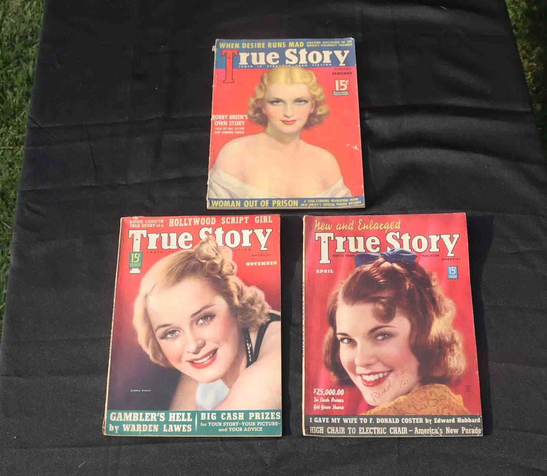 Vintage 3 True Romance Magazine january 1937 November 1938 - Etsy