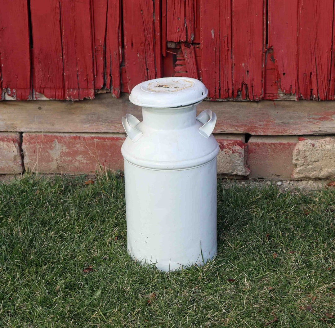 Vintage Milk Can Lid Marked Mcdonald Co. O P Dairy Flint , Painted ...