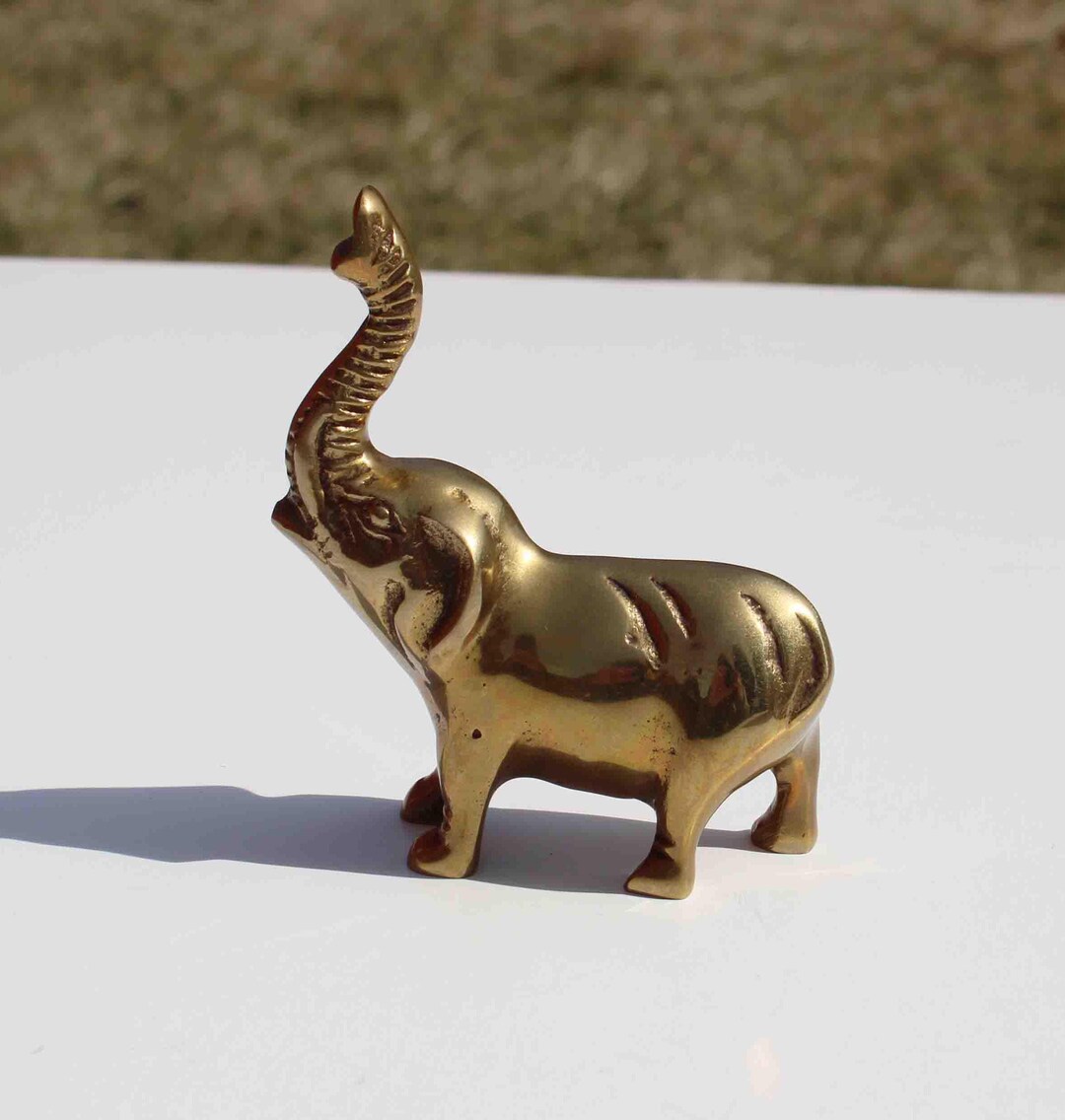 Vintage Brass Metal Elephant Statue, Figurine, Mid Century Modern - Etsy