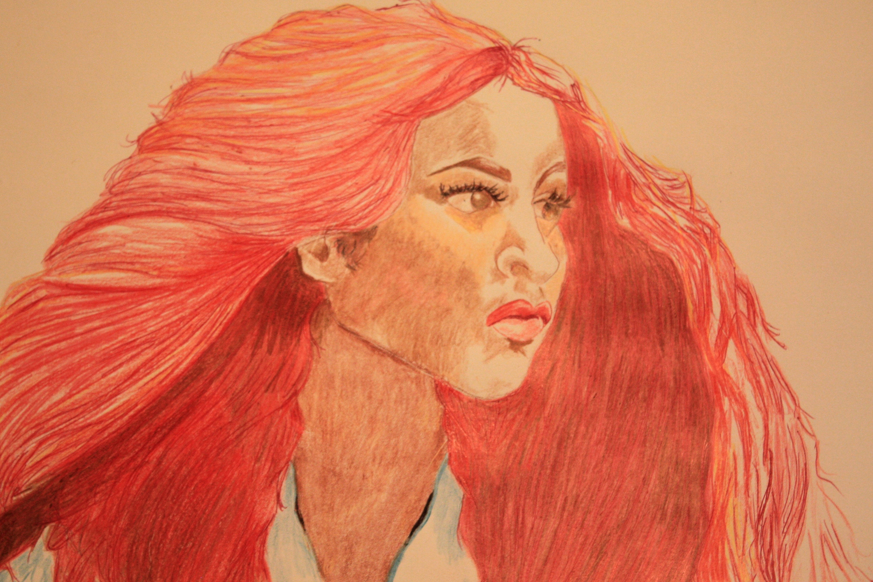 Pencil Drawing Hand Drawn Lady Pencil Art - Etsy Sweden