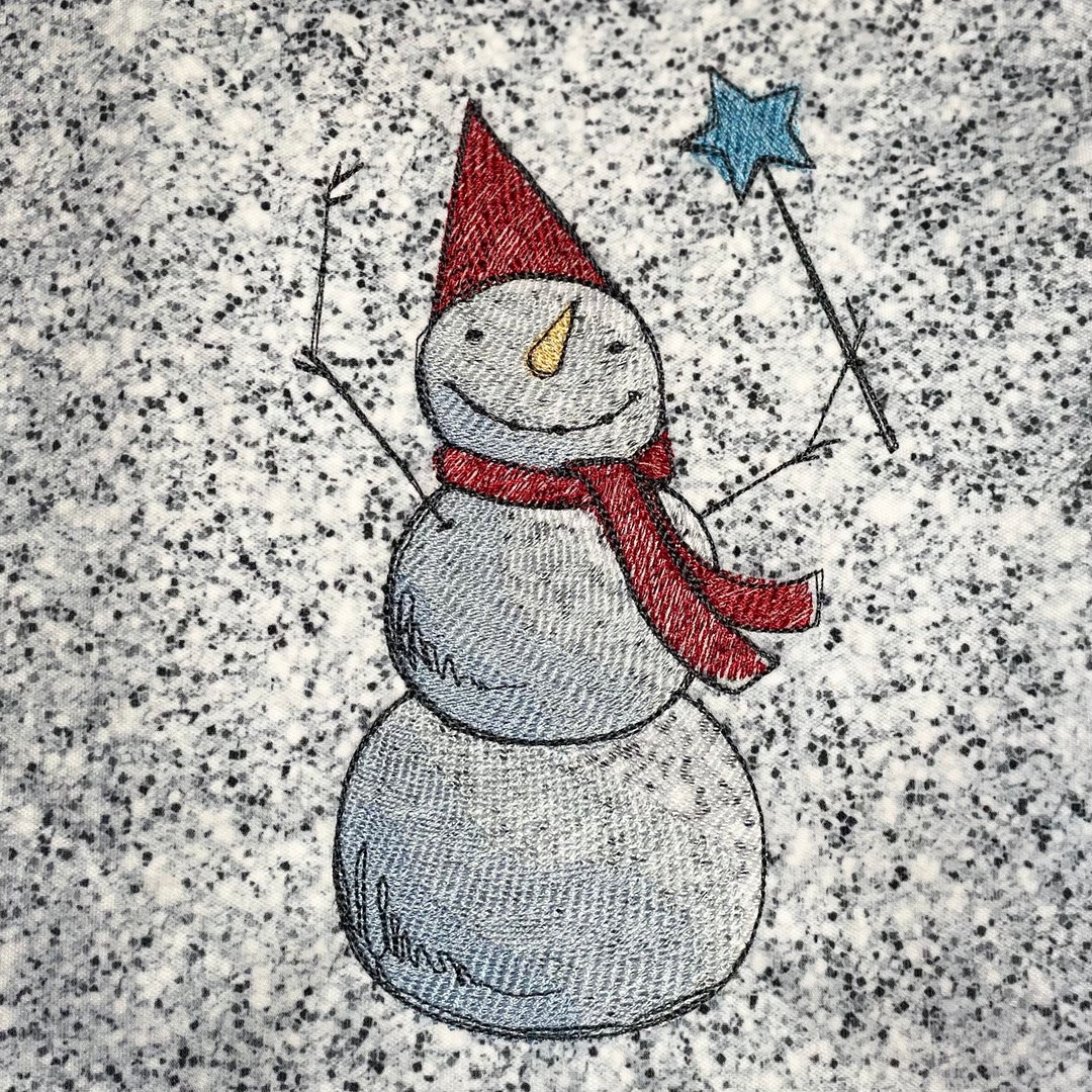 Snowman Embroidered OS Diaper Panel - Etsy