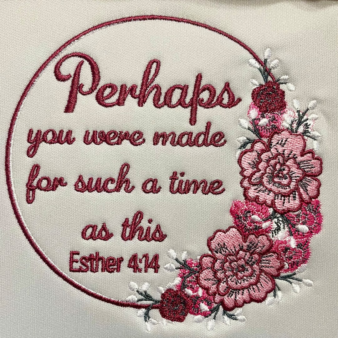OS Embroidered Diaper Panel Esther 4:14 Bible Verse for Breast Cancer ...