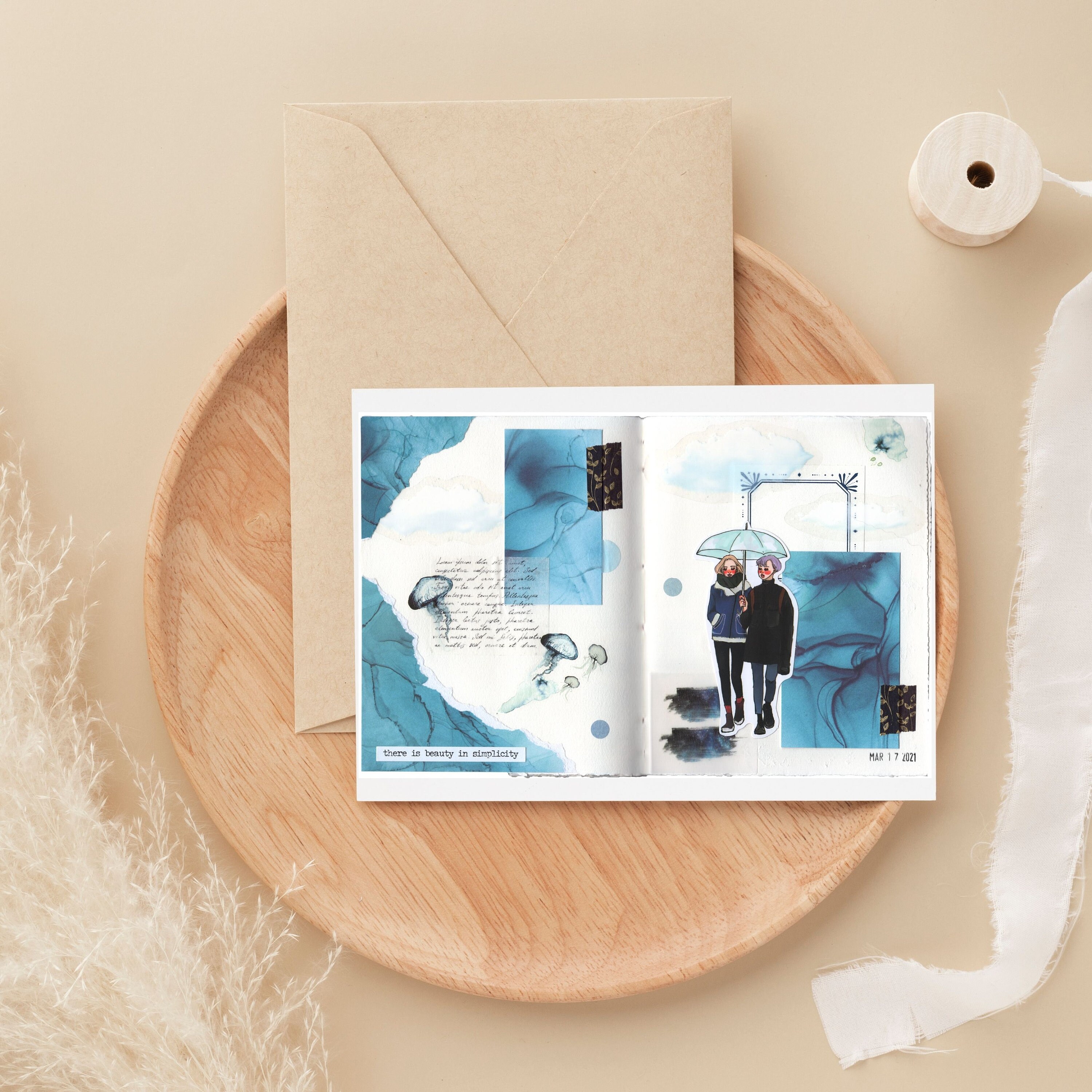 Set of 6 Greeting Cards, Monotone Collage Cards - Etsy