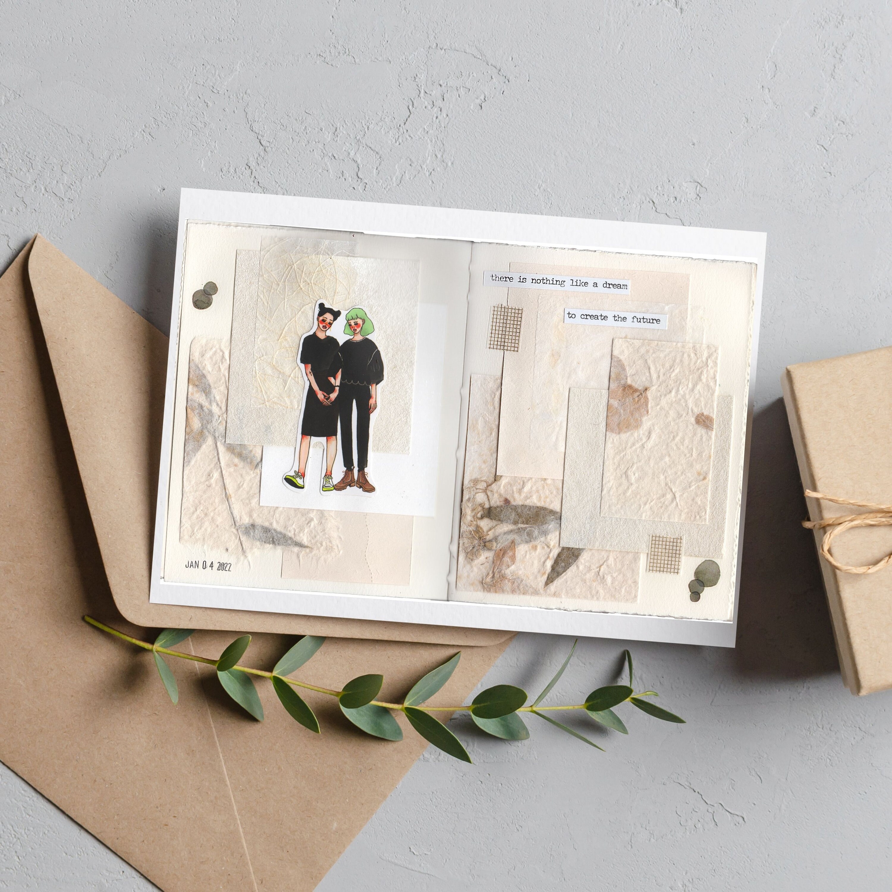 Set of 6 Greeting Cards, Monotone Collage Cards - Etsy