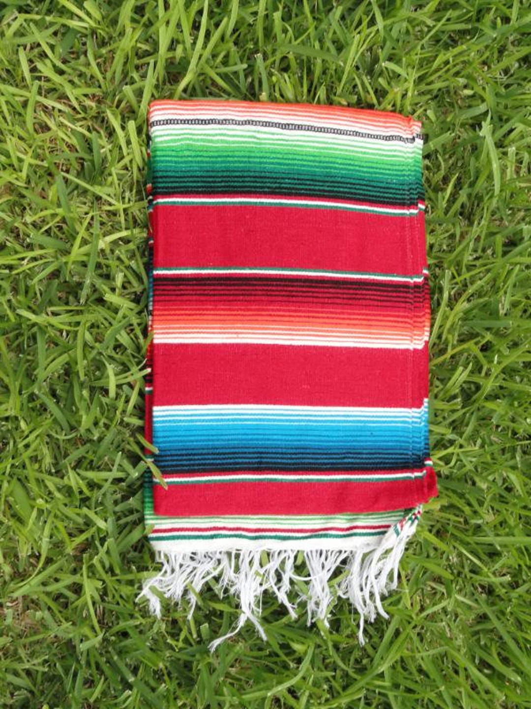 Red Sarape Hot Rod Serape Mexican Blanket Saltillo Southwestern Beach ...