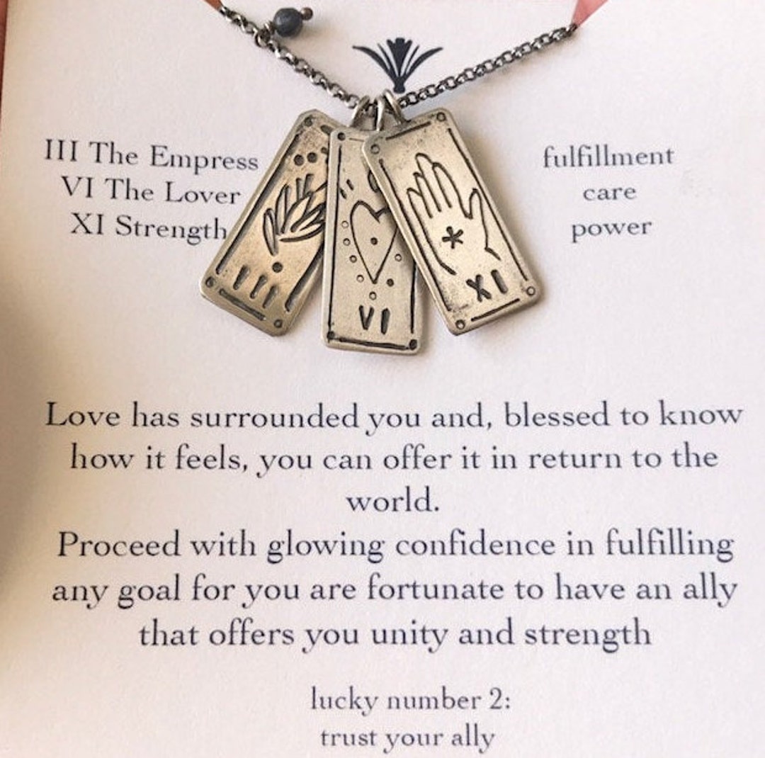 Friendship Lovers Gift 3 Tarot Cards Necklace Number 2 - Etsy