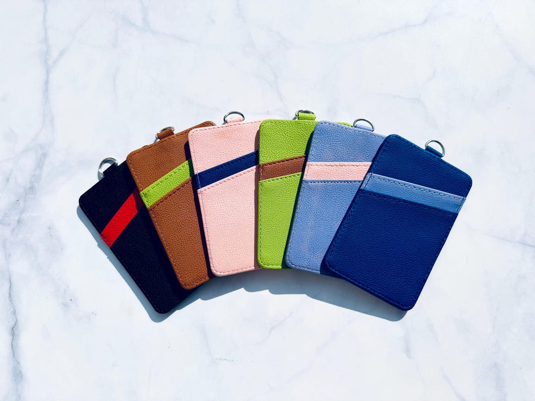 Colorful Two Tone Vertical ID Badge Holder for Lanyards, ID Card Holder ...