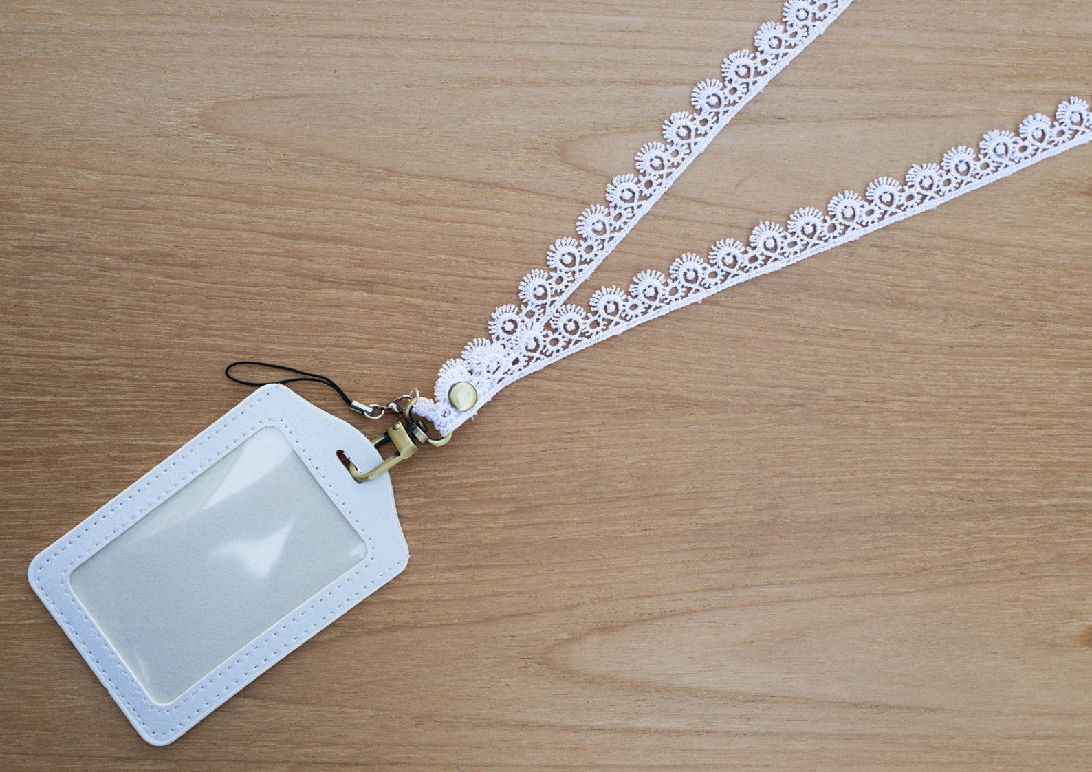 White Lace Lanyard: Personalized ID Badge Holder, Key Chain - Etsy