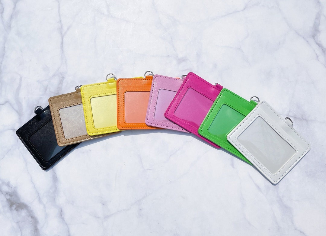 Colorful PU Leather Horizontal ID Badge Holder for Teacher, Students ...