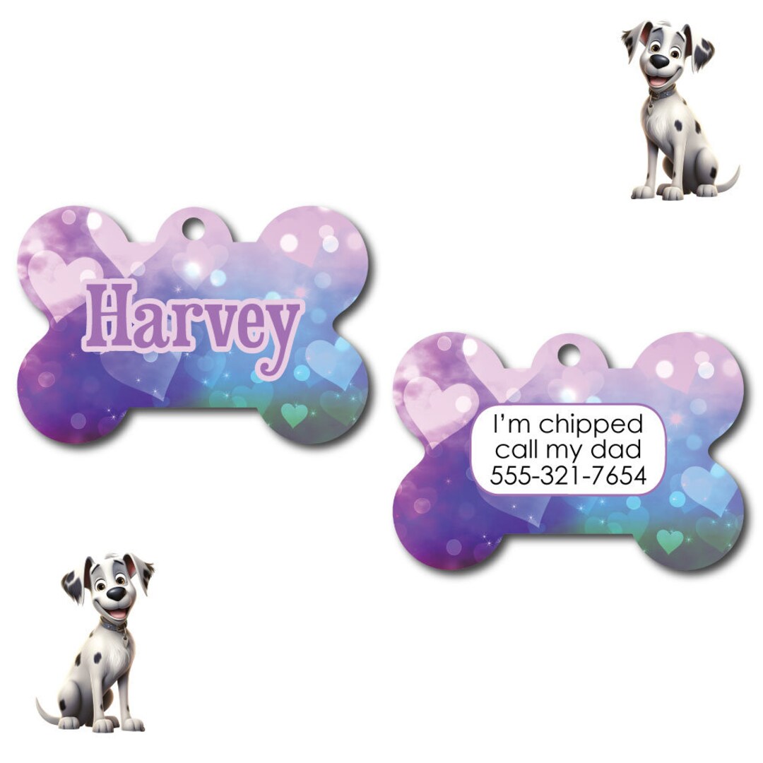 Custom Dog Tag | Two Sided, Lightweight Aluminum, Purple Heart - Etsy