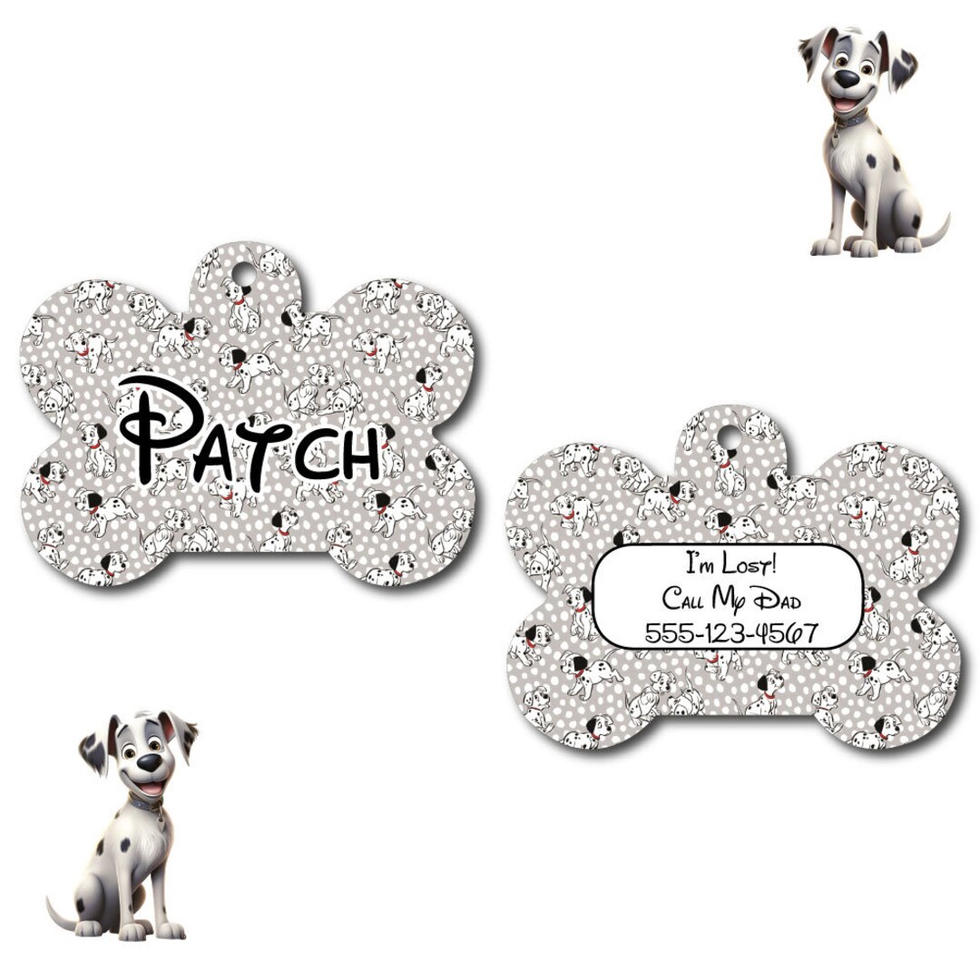 Personalized Pet I.D. Tag Dalmatian Puppies Themed | Two Sided Tag ...
