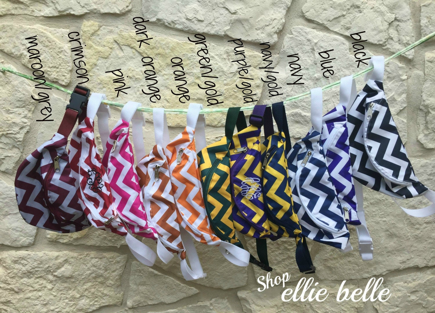 Monogrammed Fanny Pack Chevron Pattern in Many Colors - Etsy