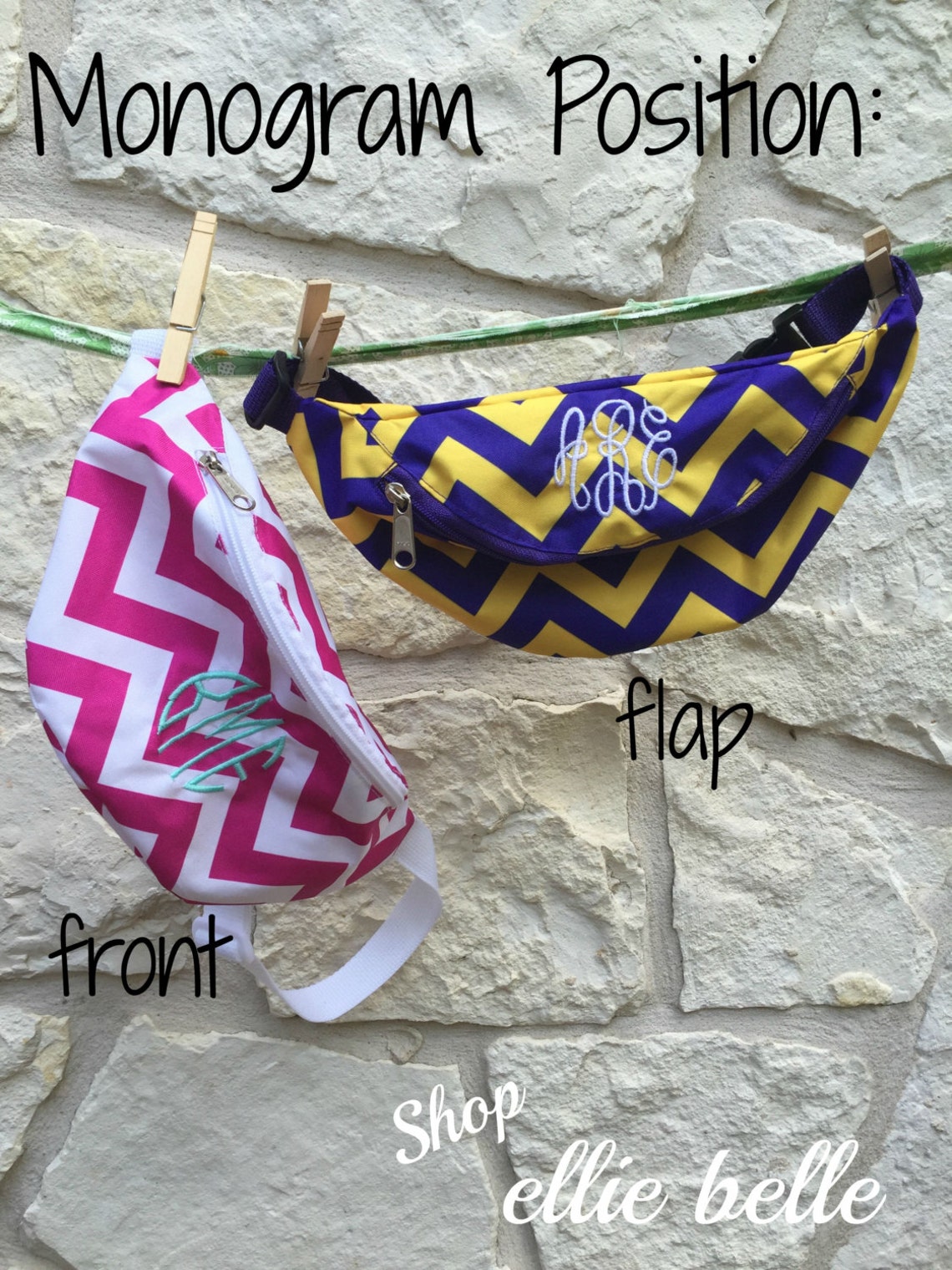 Monogrammed Fanny Pack Chevron Pattern in Many Colors - Etsy