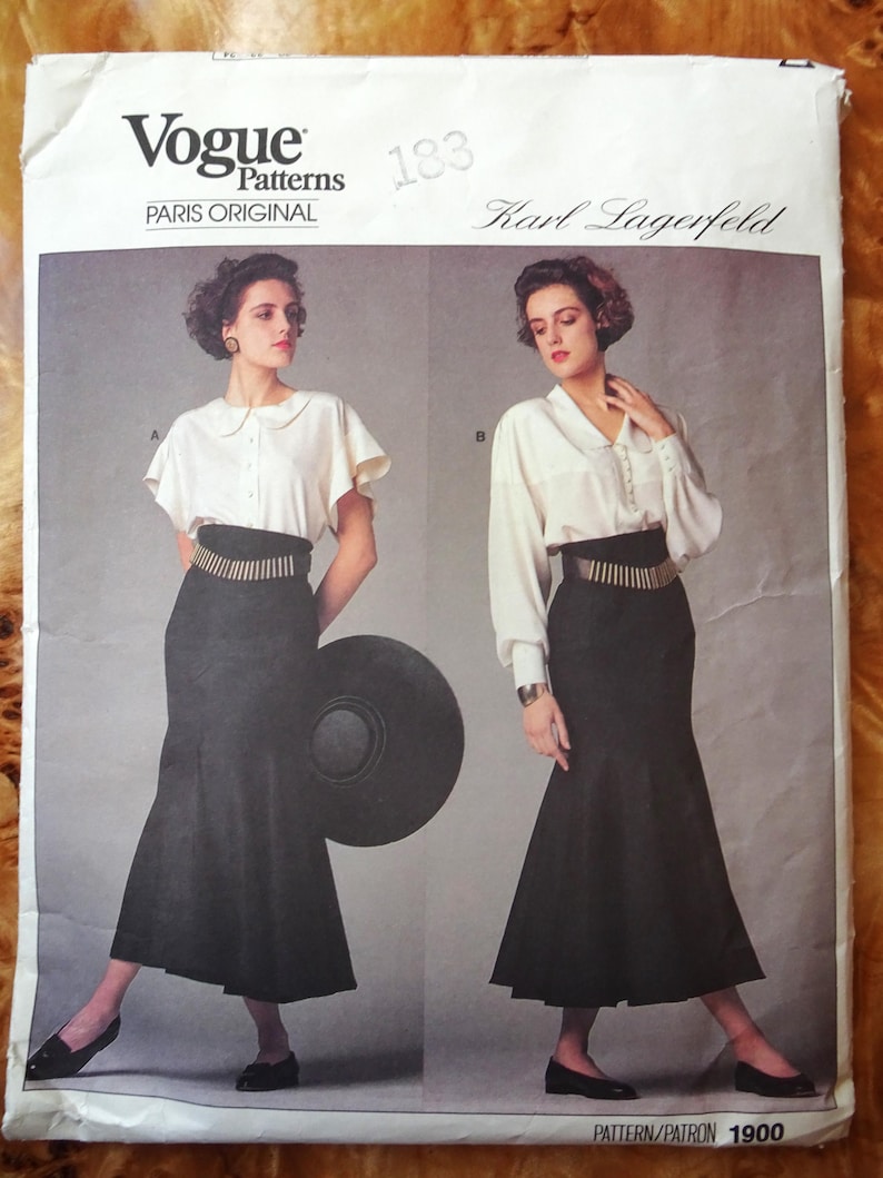 Vogue 1900 Karl Lagerfeld Paris Original, Size 10, Blouse and Skirt ...