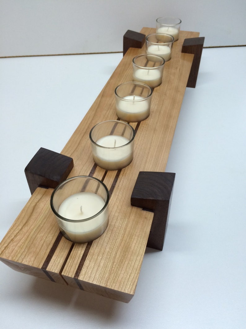 Wooden Candle Holder Table Center Piece Dimensions 5 X Etsy