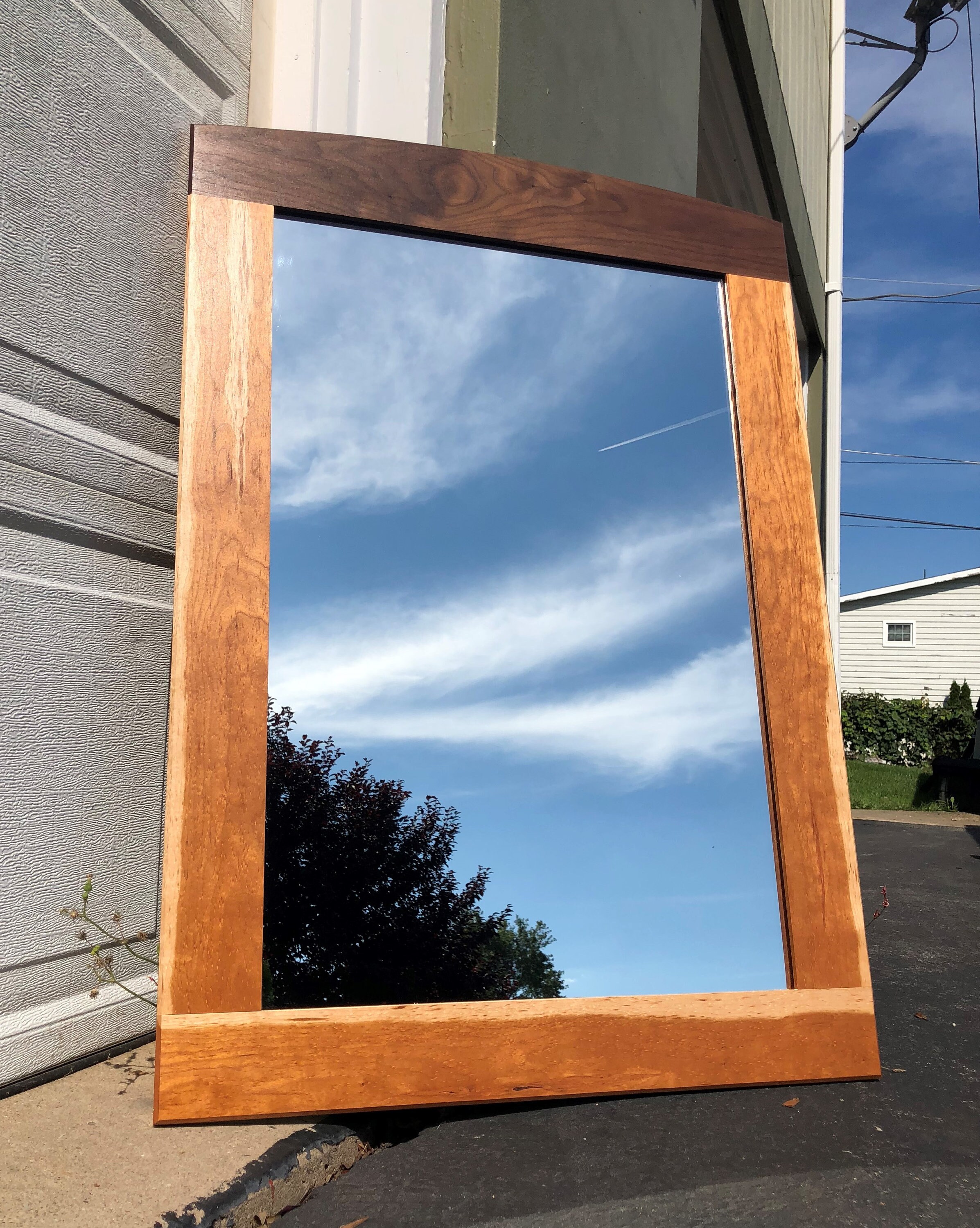 Curly Cherry and Black Walnut Mirror - Etsy