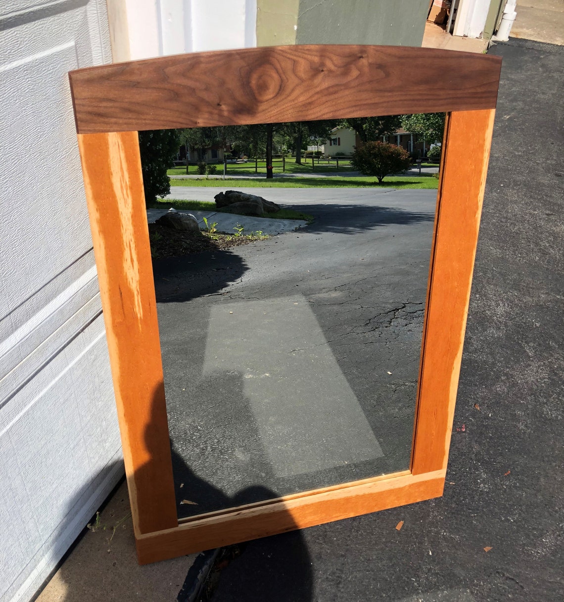 Curly Cherry and Black Walnut Mirror - Etsy