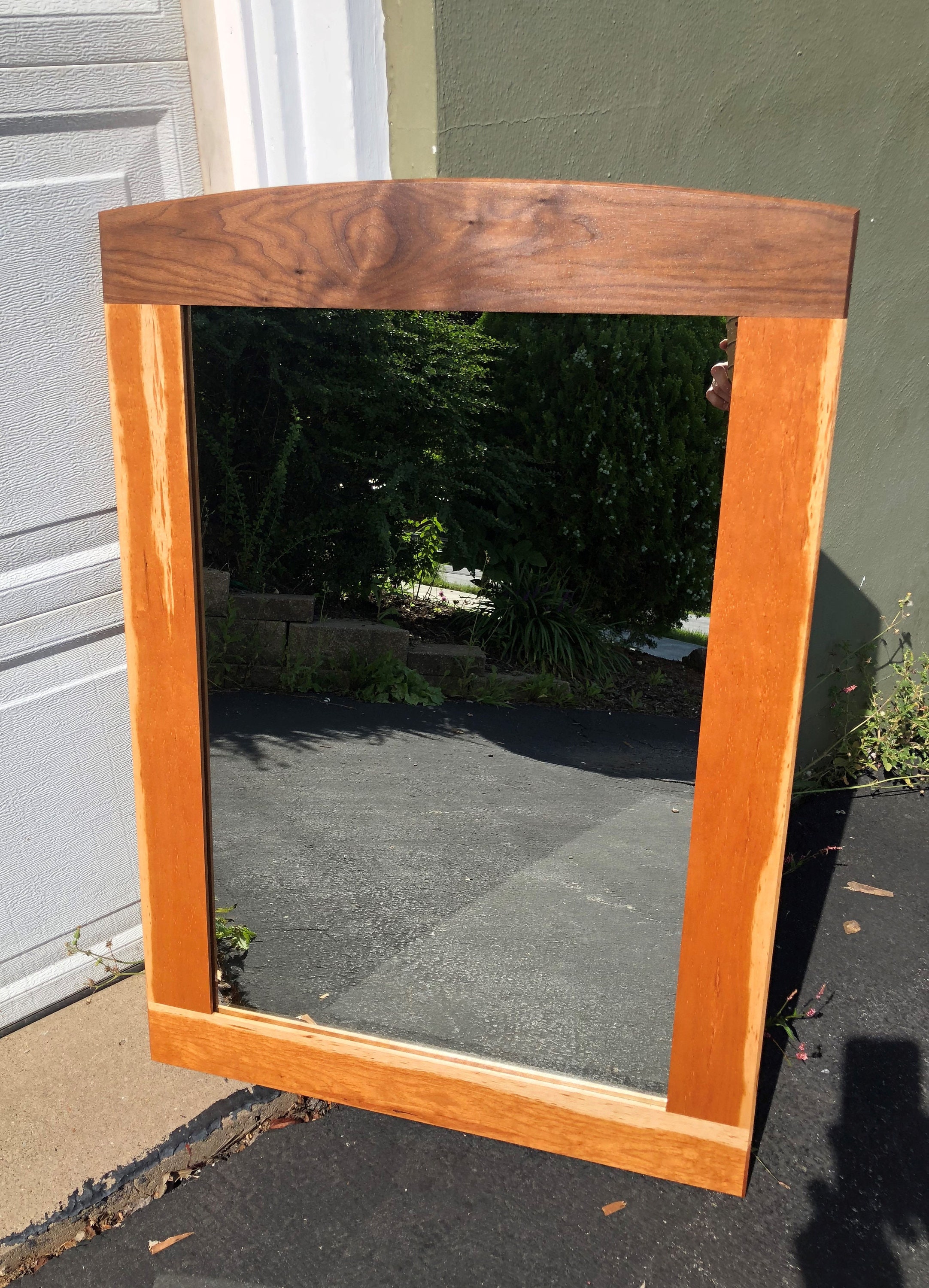 Curly Cherry and Black Walnut Mirror - Etsy