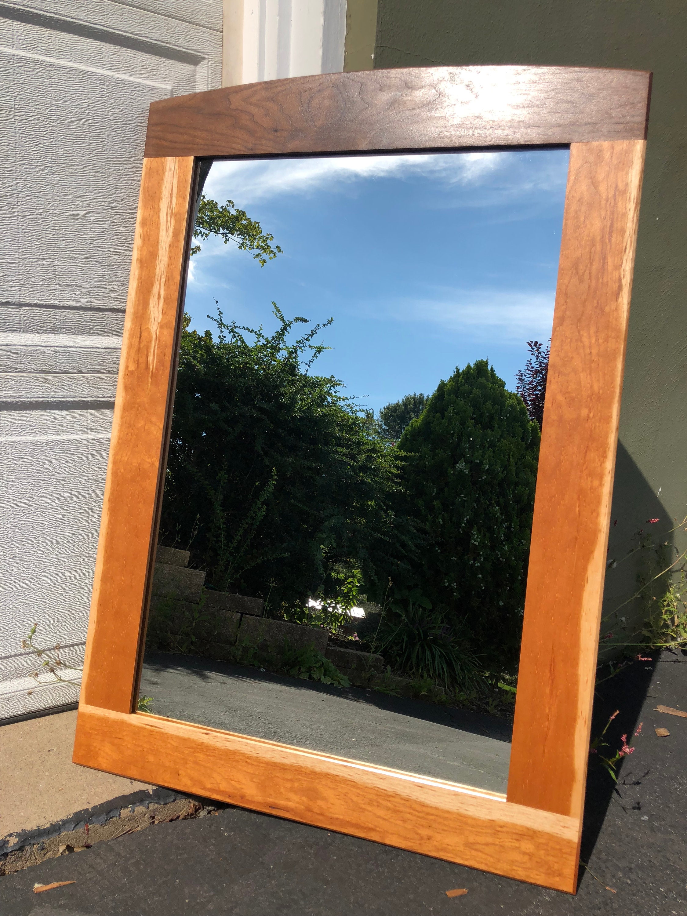 Curly Cherry and Black Walnut Mirror - Etsy