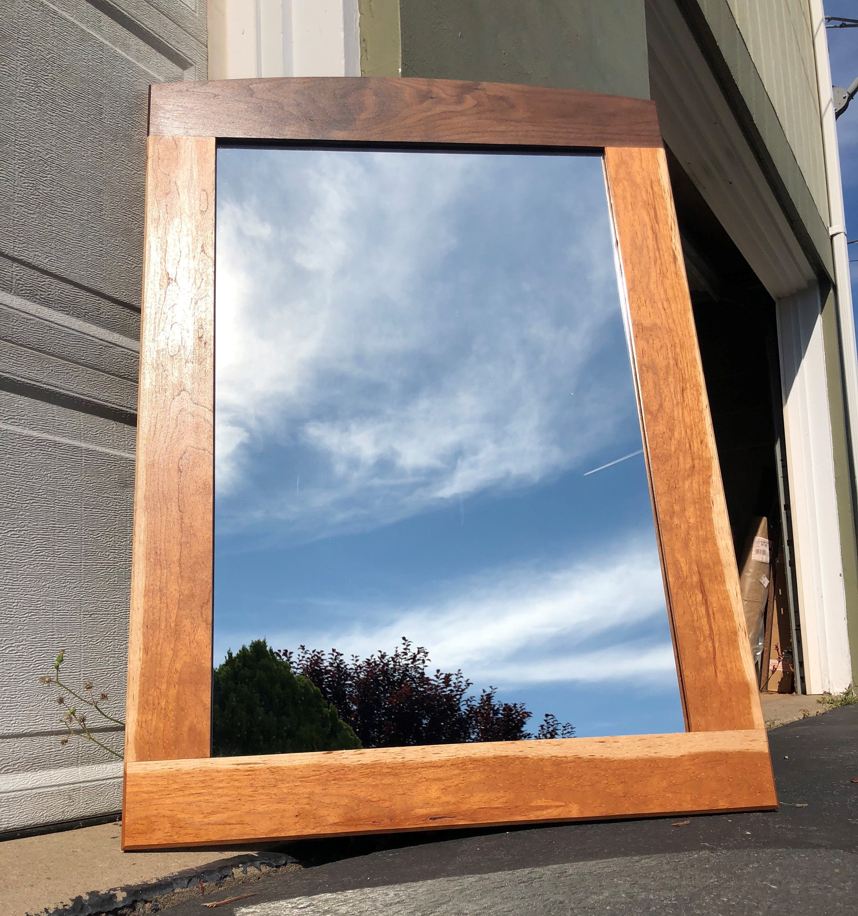 Curly Cherry and Black Walnut Mirror - Etsy