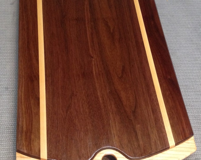 Wooden Cutting Board Made With Black Walnut and Hard Maple - Etsy