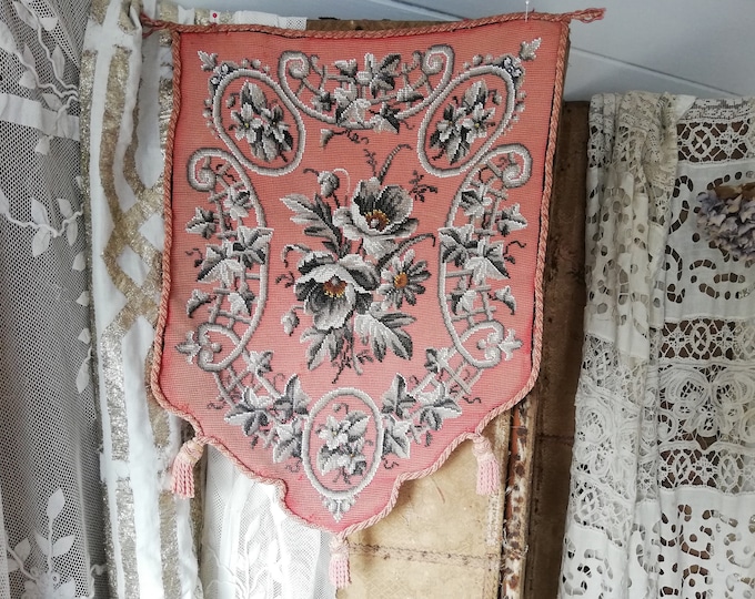 Antique Victorian Beadwork Beaded Face Screen Banner - Etsy