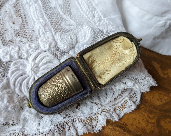 Antique Thimble Case With Thimble - Etsy
