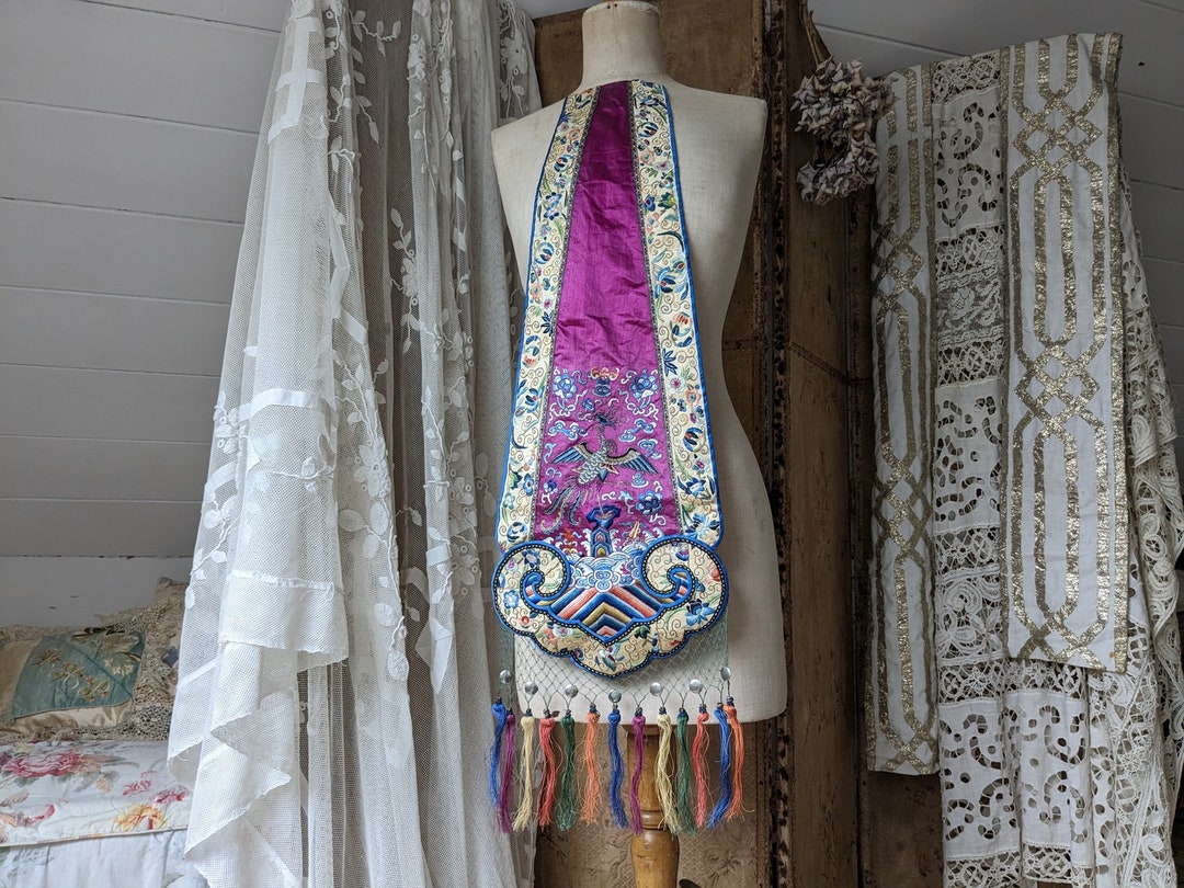 Antique Chinese Embroidery With Fringe - Etsy