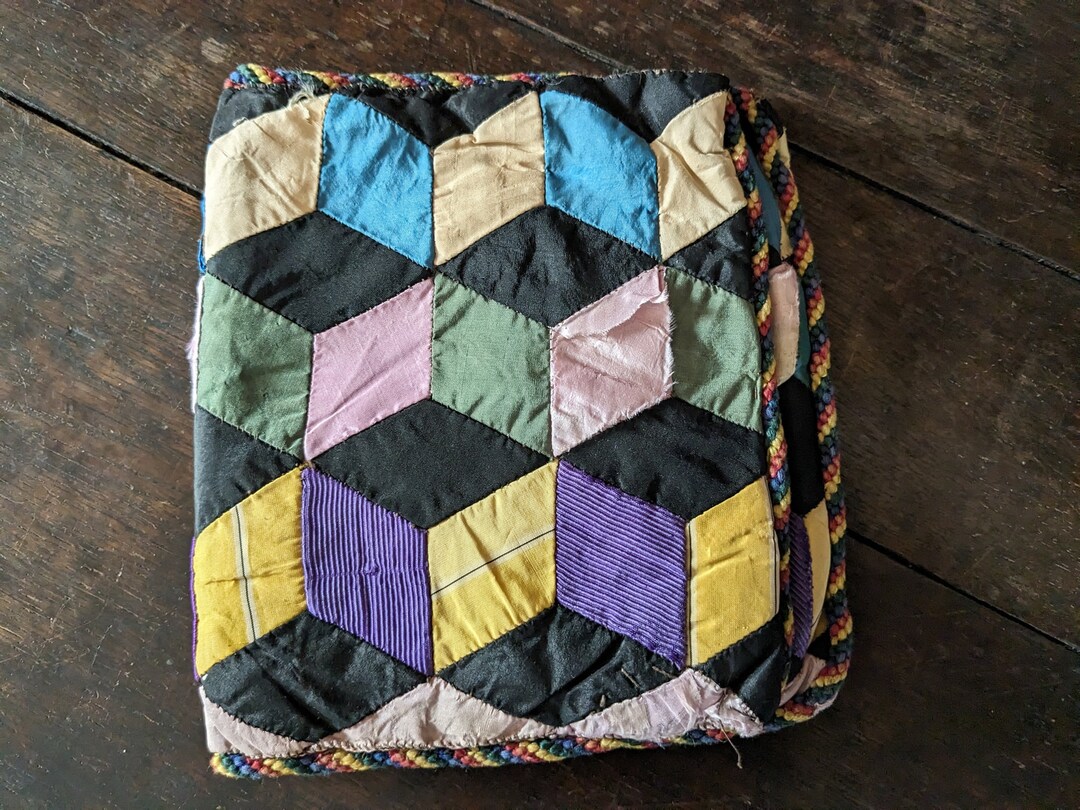 Antique Victorian Silk Patchork Handkerchief Case - Etsy