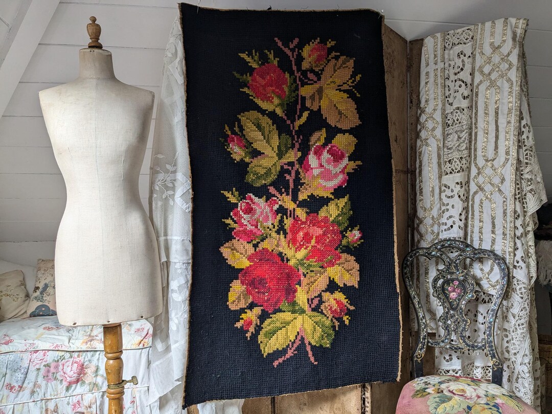Large Antique Roses Embroidery - Etsy