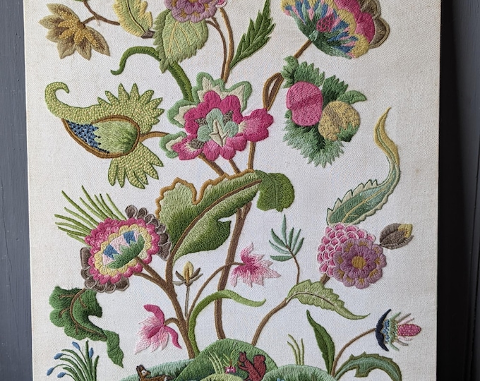 Vintage Crewel Work Embroidery With Animals - Etsy