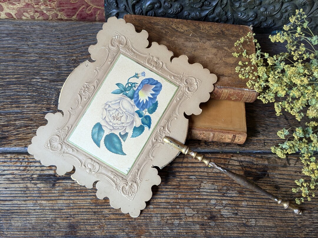 Antique Regency Face Screen, Hand Painted - Etsy